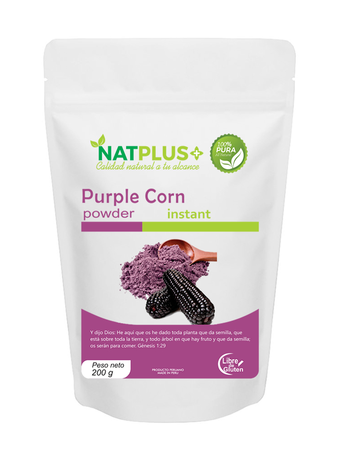 Purple Corn (Maiz morado) en polvo instantáneo x 200gr - Natplus Chile